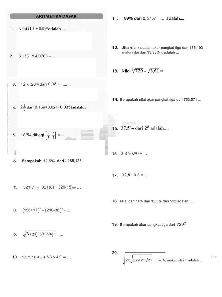 Latihan Soal Numerik Baru 2 | PDF