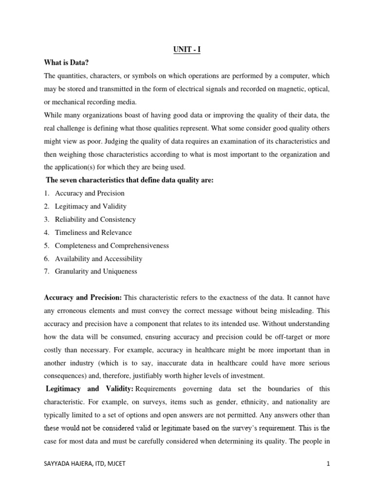 Big Data UNIT I | PDF | Analytics | Predictive Analytics