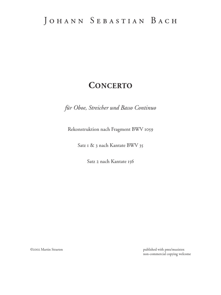 Concerto Bach (Ré Menor) | PDF