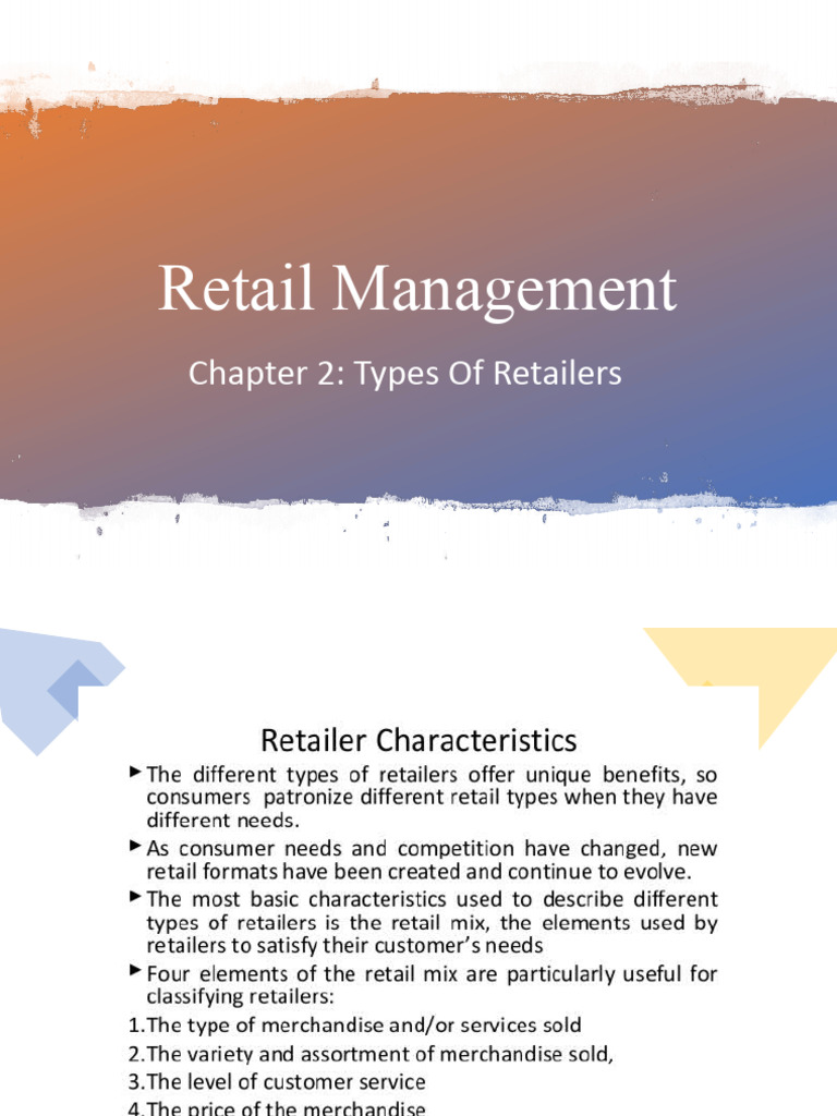 Retail Management Chapter 2 | PDF | Retail | Supermarket