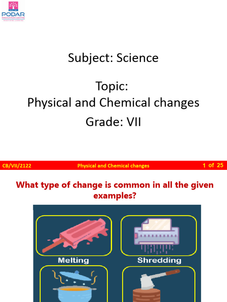 Grade 7 Science: Changes in Matter | PDF | Metals | Chemical Substances