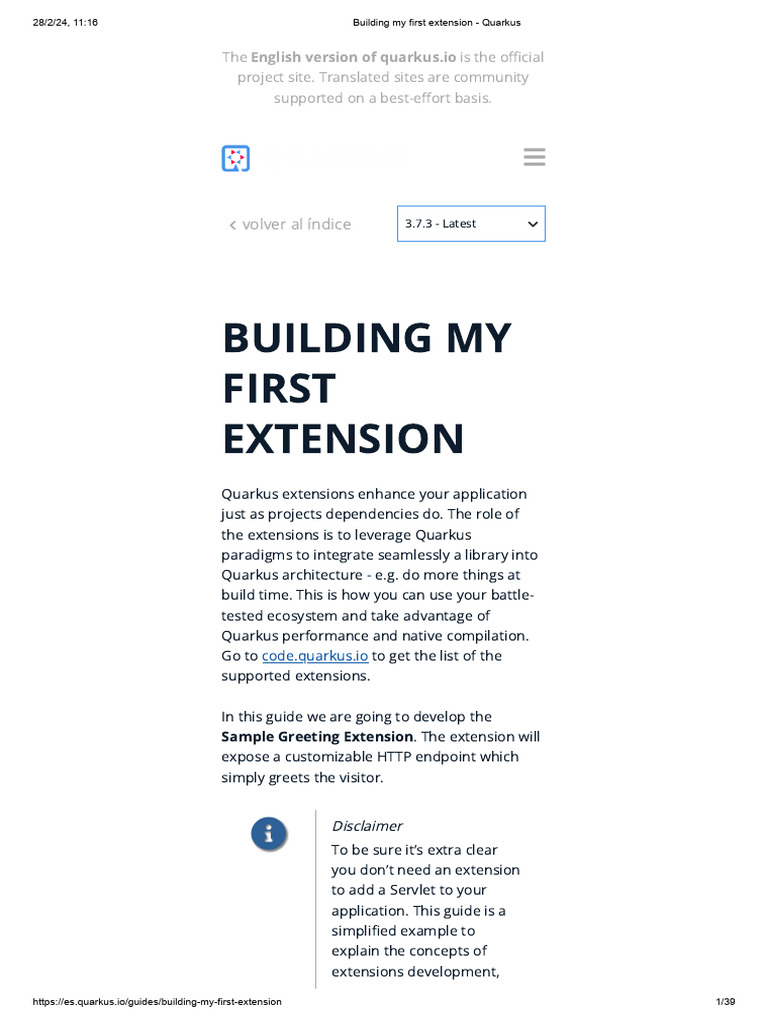 Building My First Extension - Quarkus | PDF | Library (Computing) | Java (Programming Language)