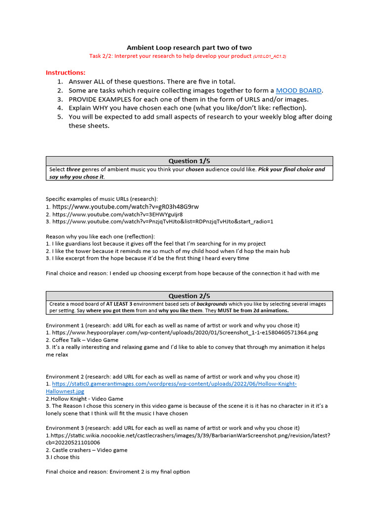 ambient loop 2324 research part two of two | PDF