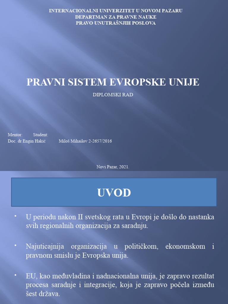 Pravni Sistem EU | PDF