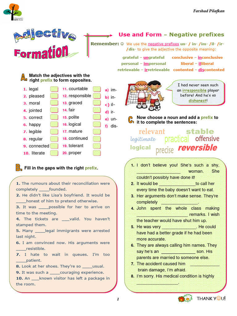 Negative Prefixes-Exercise #1 | PDF