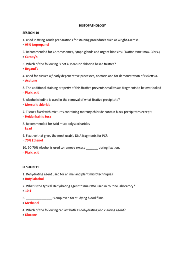 Histopathology S10 17 Pdf Fixation Histology Histopathology