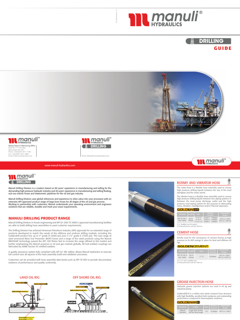 Manuli Drilling Hose Guide | PDF | Drilling Rig | Oil Well