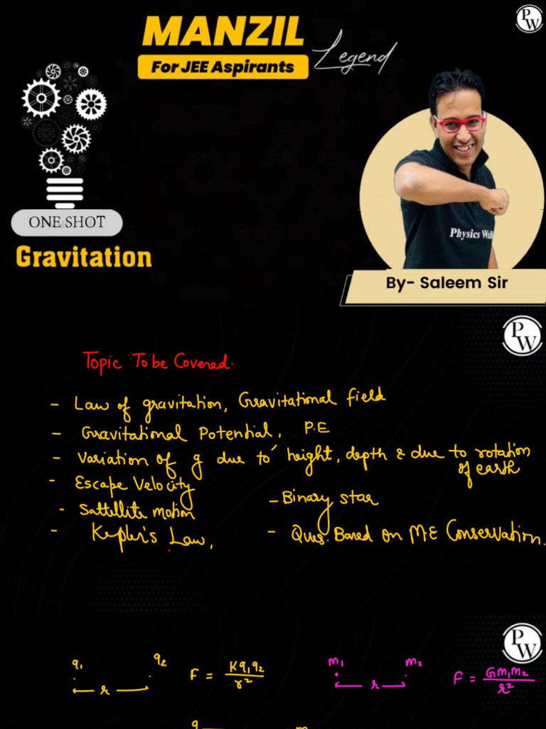 Gravitation One Shot by Saleem Sir | PDF