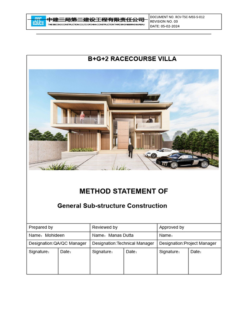 MS For API Villa General Sub-Structure Construction-R-03 | PDF ...