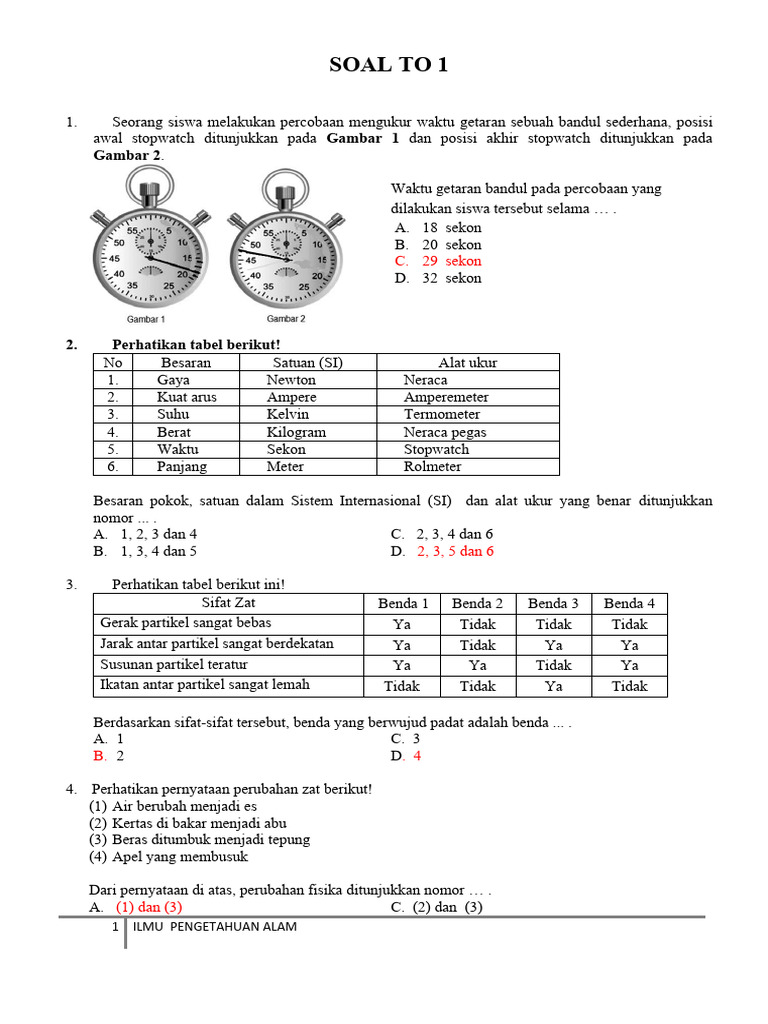 Soal To 1 | PDF