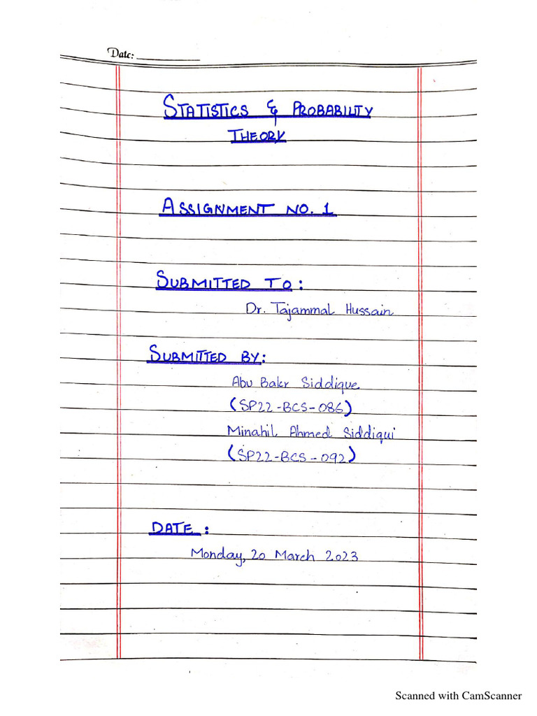Stats Assignment #1 | PDF