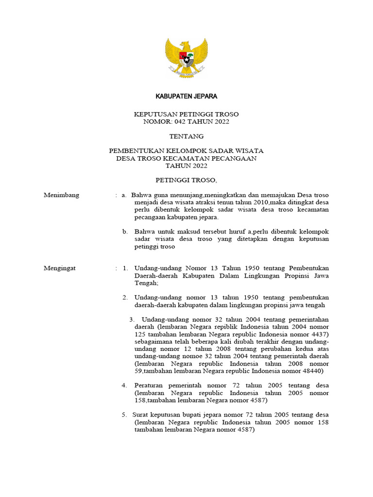 SK Pokdarwis 2022 Baru | PDF