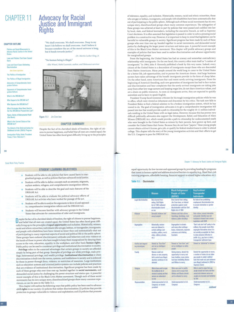 Ritter J. A. 2022. Social Work Policy Practice. Chapter 11. | PDF