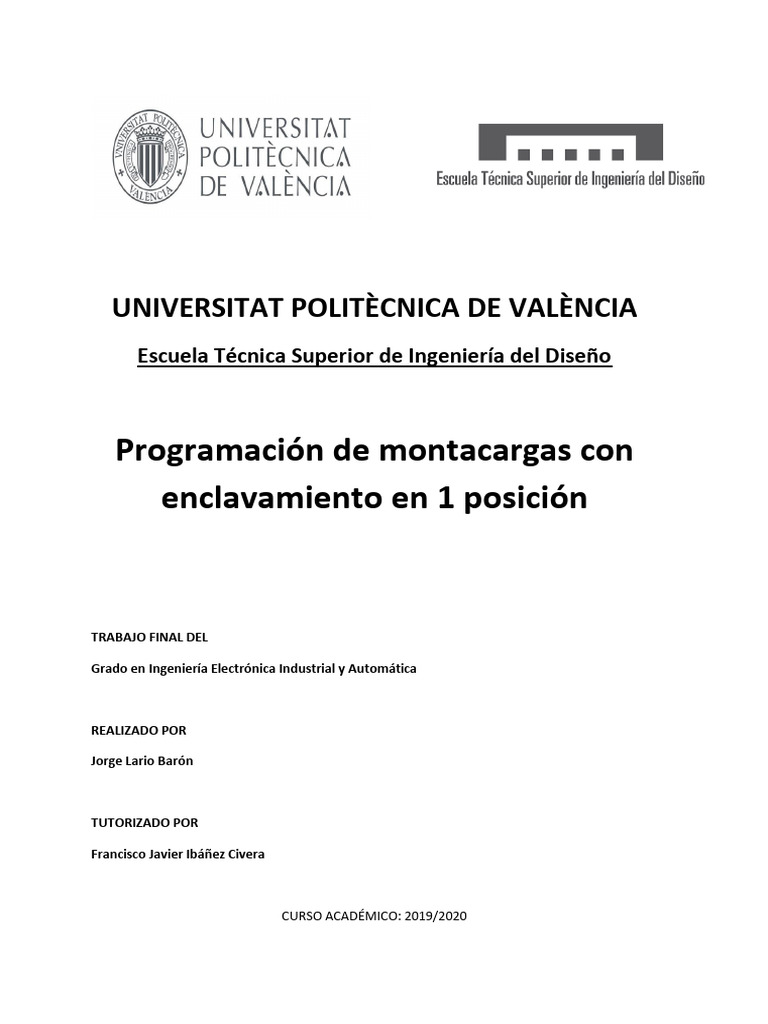 Programación de Montacargas | PDF | Controlador lógico programable ...