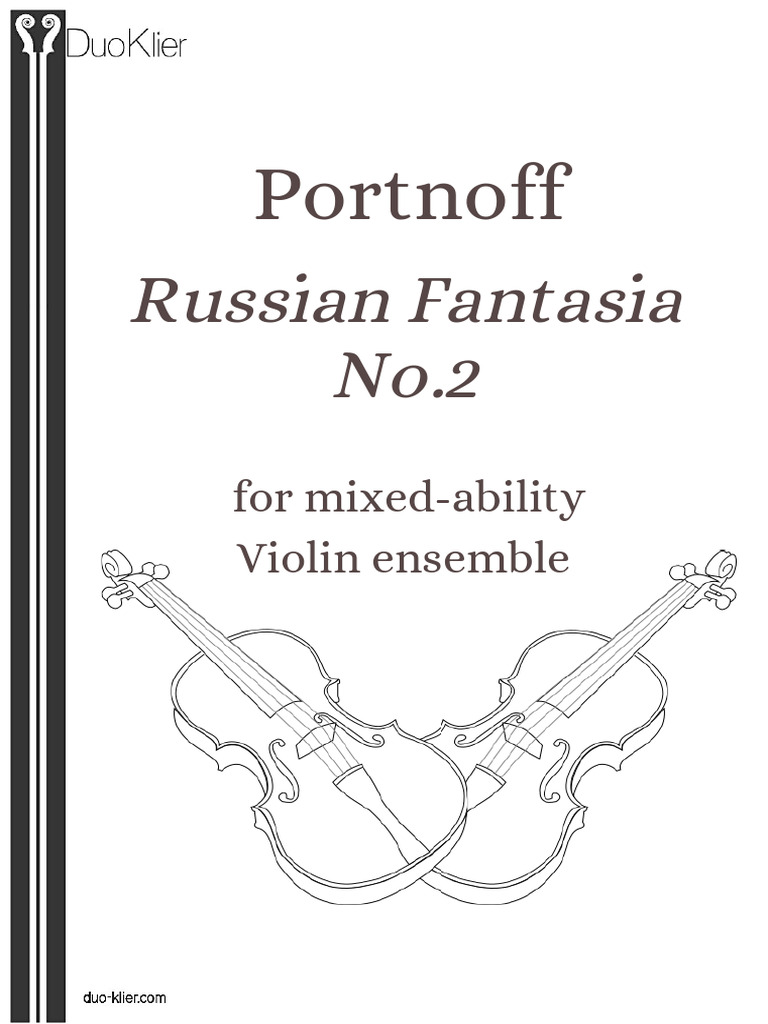 Portnoff Russian Fantasia No 2 Violin Ensemble | PDF | Musical Compositions | Musical Forms
