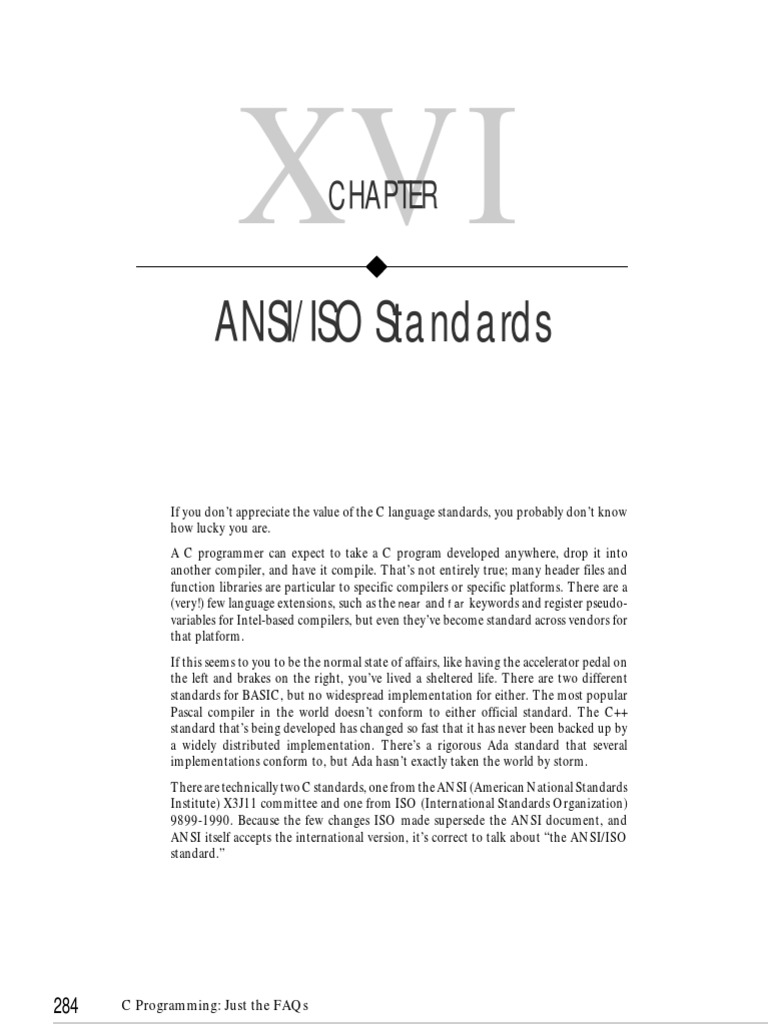 16 - ANSI-IsO Standards | PDF | C (Programming Language) | Parameter ...