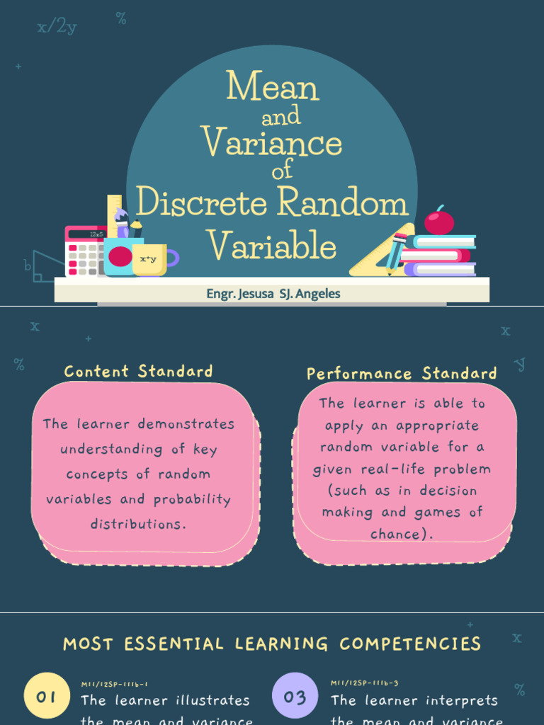 Mean and Variance of Random Variables and Probability Distribution Discussion | PDF | Expected ...