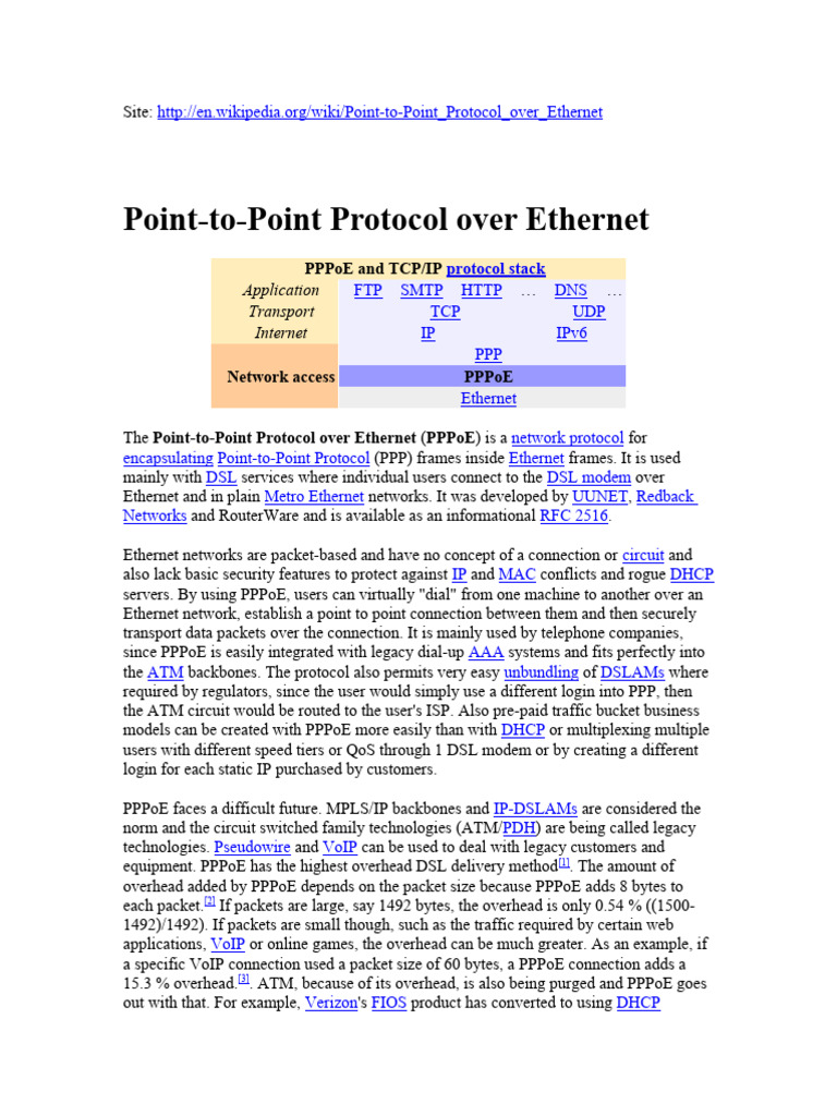 PPPoE From Wiki | PDF | Information And Communications Technology | Internet Protocols