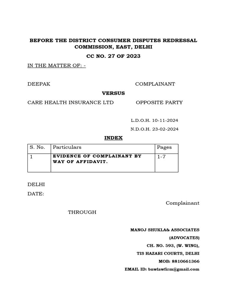 Care Health | PDF | Affidavit | Insurance