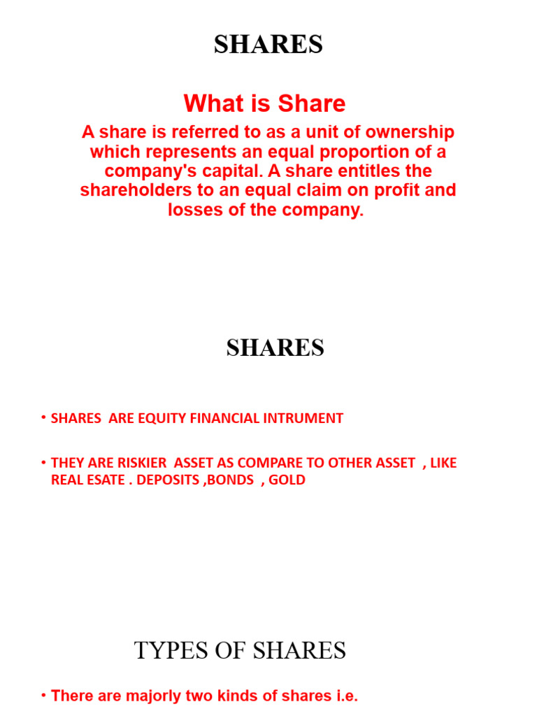 Types and Differences of Shares | PDF | Finance & Money Management