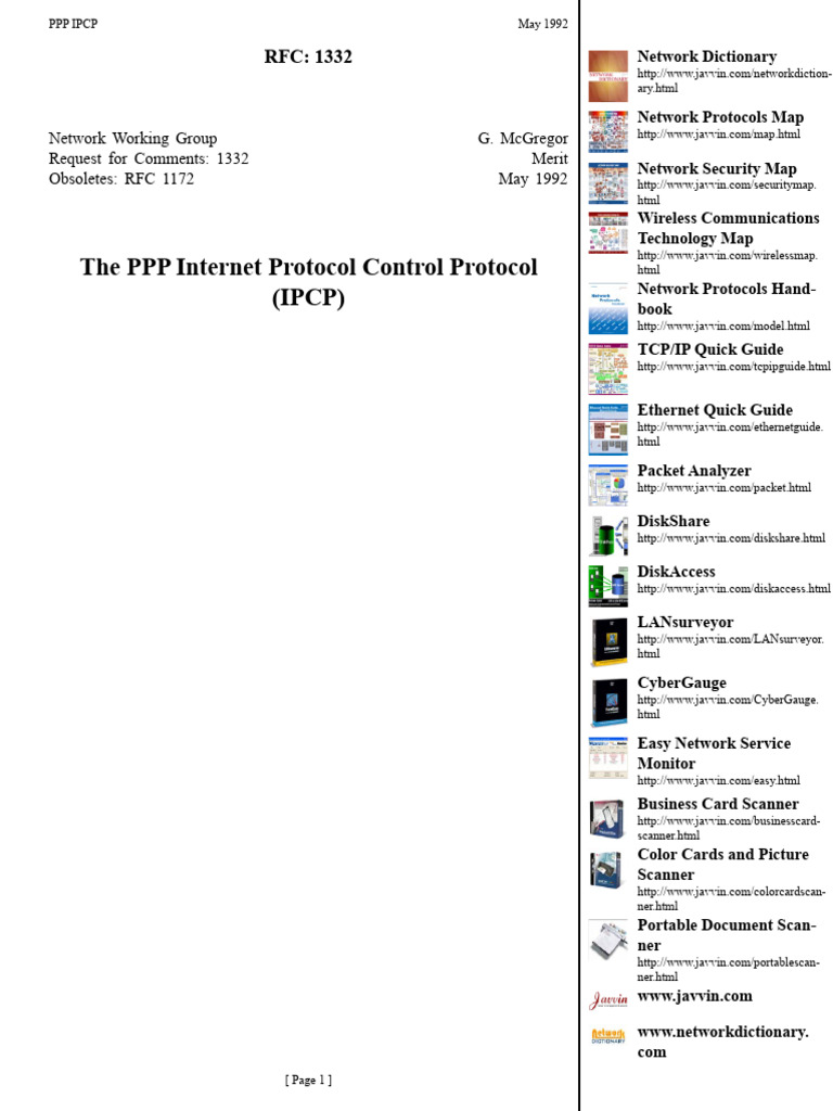 RFC 1332 | PDF | Internet Protocols | Ip Address