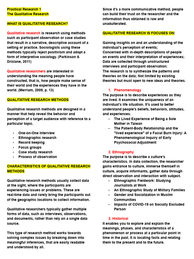 The Qualitative Research Reviewer | PDF | Qualitative Research | Ethnography