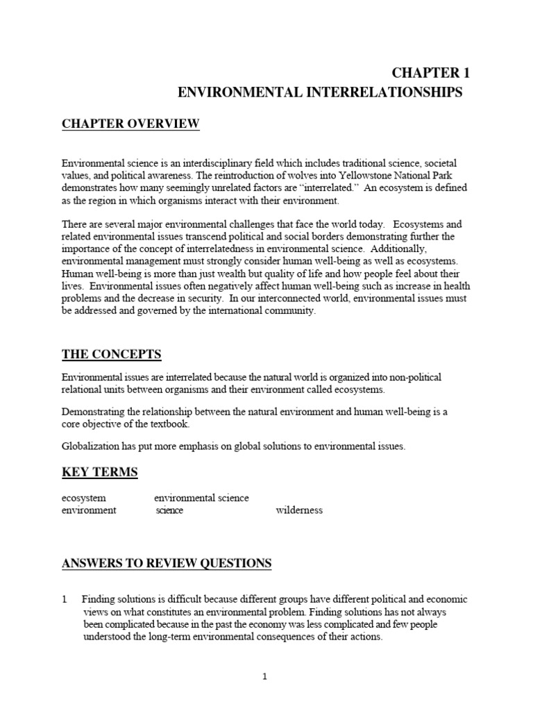 Interconnectedness in Environmental Science | PDF | Chemistry ...