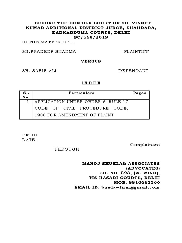 Ammended Plaint Pradeep Sharma | PDF | Affidavit | Government