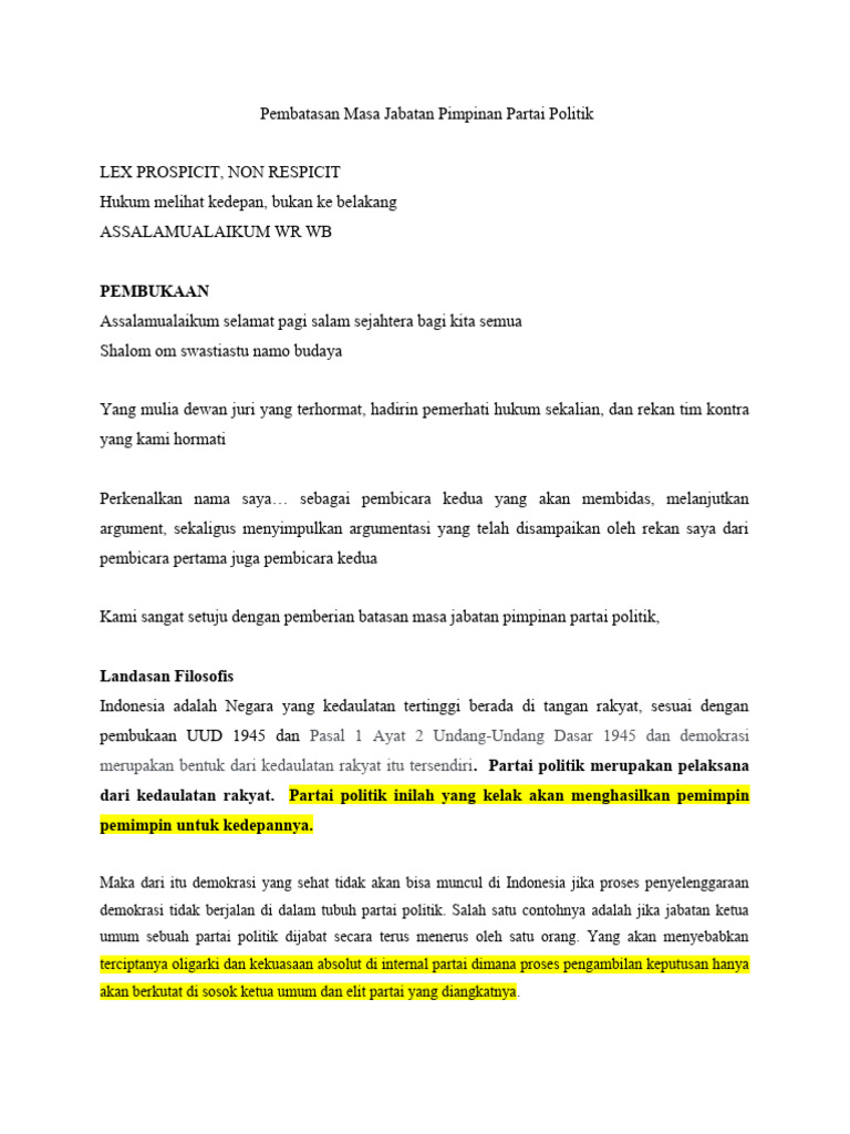 Susunan Kata Debat Hanna | PDF | Hukum