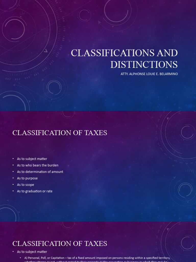 Classification and Distinction | PDF | Taxes | Property Tax