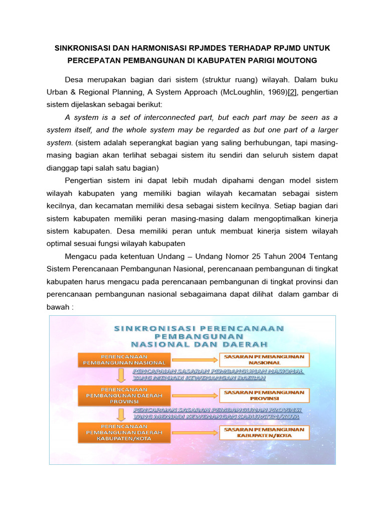 Sinkronisasi Dan Harmonisasi Rpjmdes Terhadap RPJMD Untuk Percepatan ...