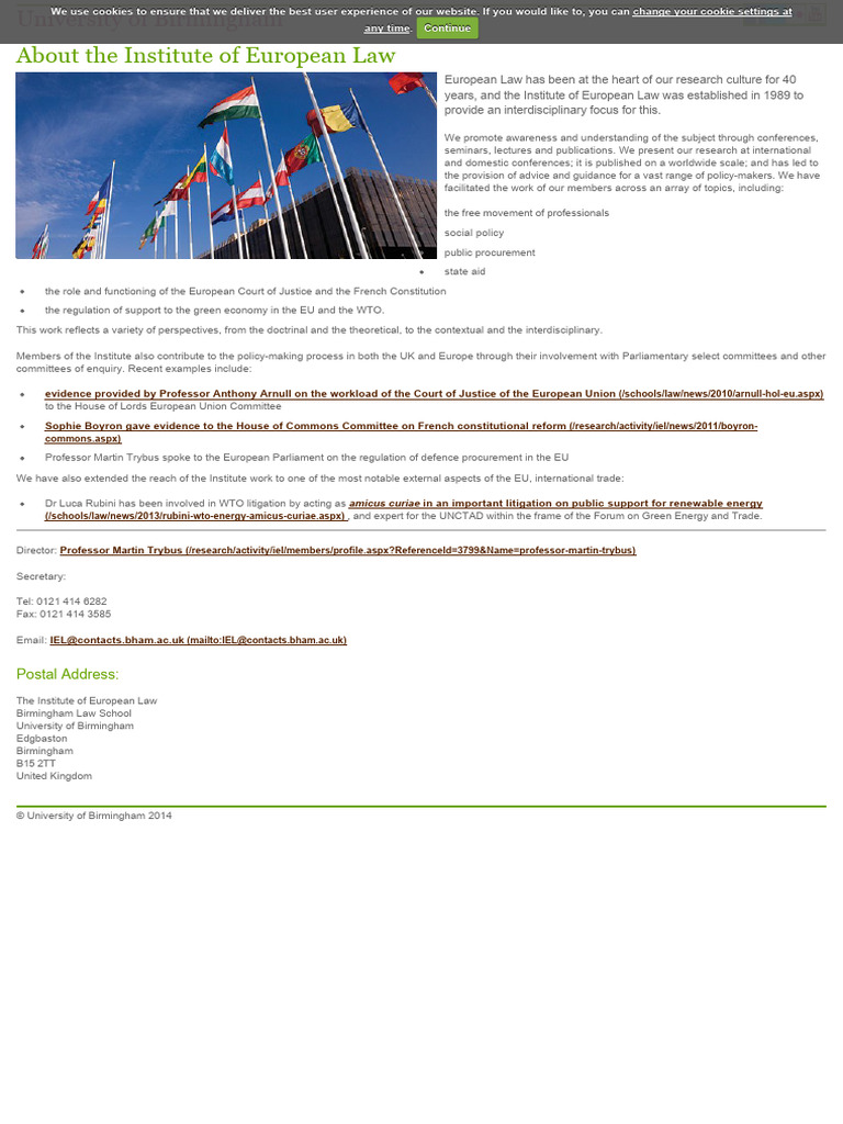 About The Institute of European Law | PDF | European Union | European ...