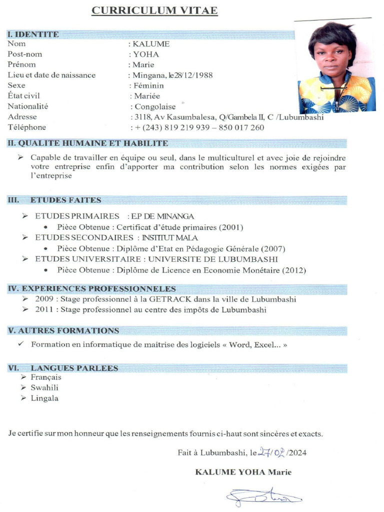 CV Marie | PDF