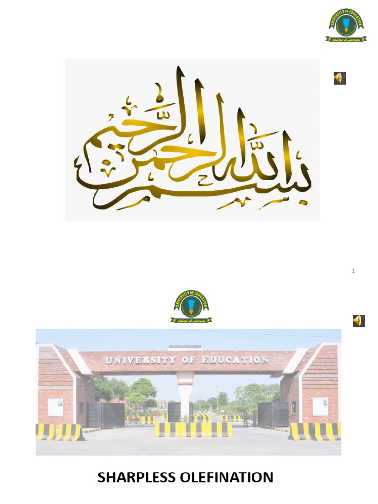 L 16 MS Sharpless Olefination (Introduction Dr. Shahid) | PDF