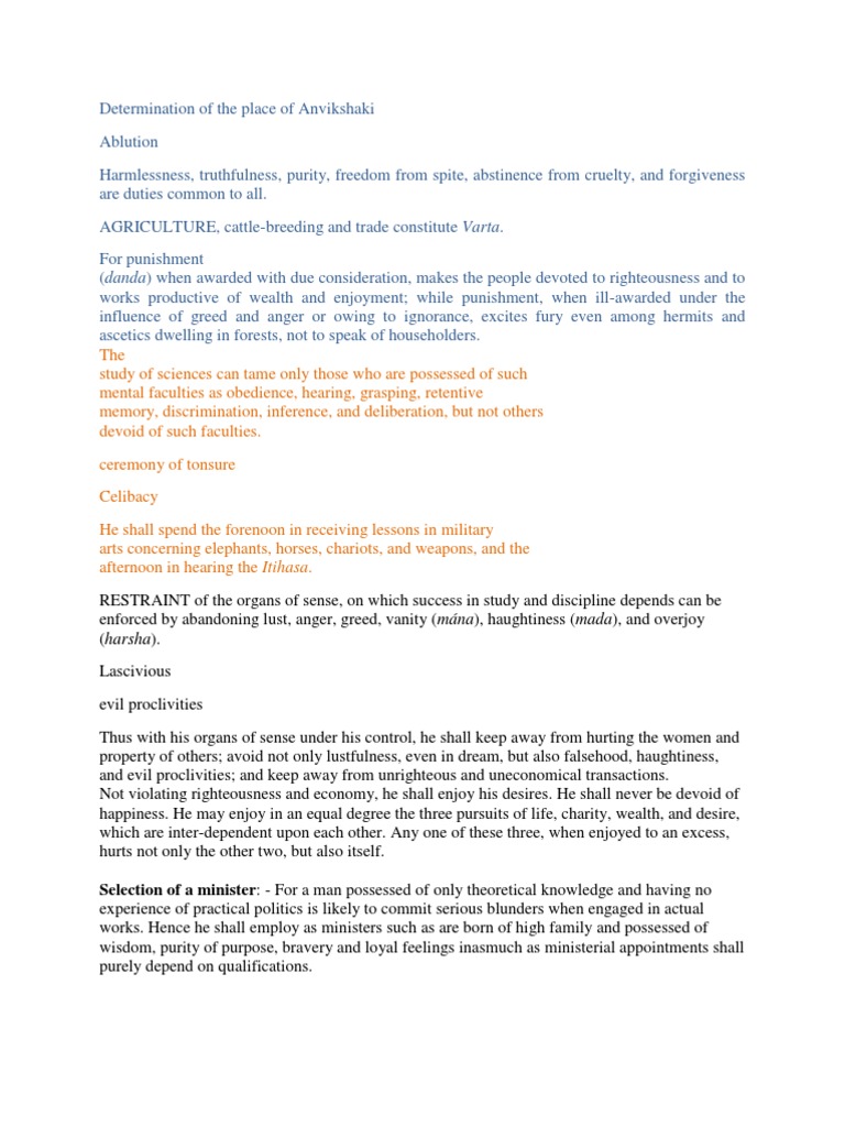 Summary of Arthashastra | PDF | Religious Behaviour And Experience ...