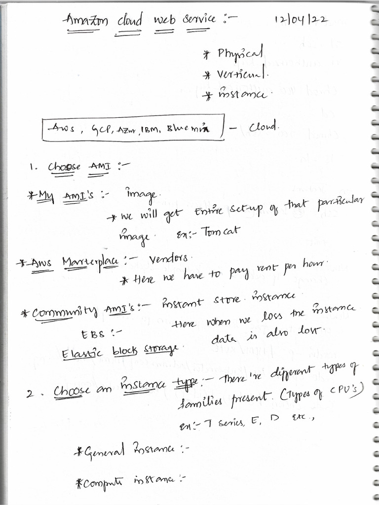 AWS Handwritten Notes | PDF