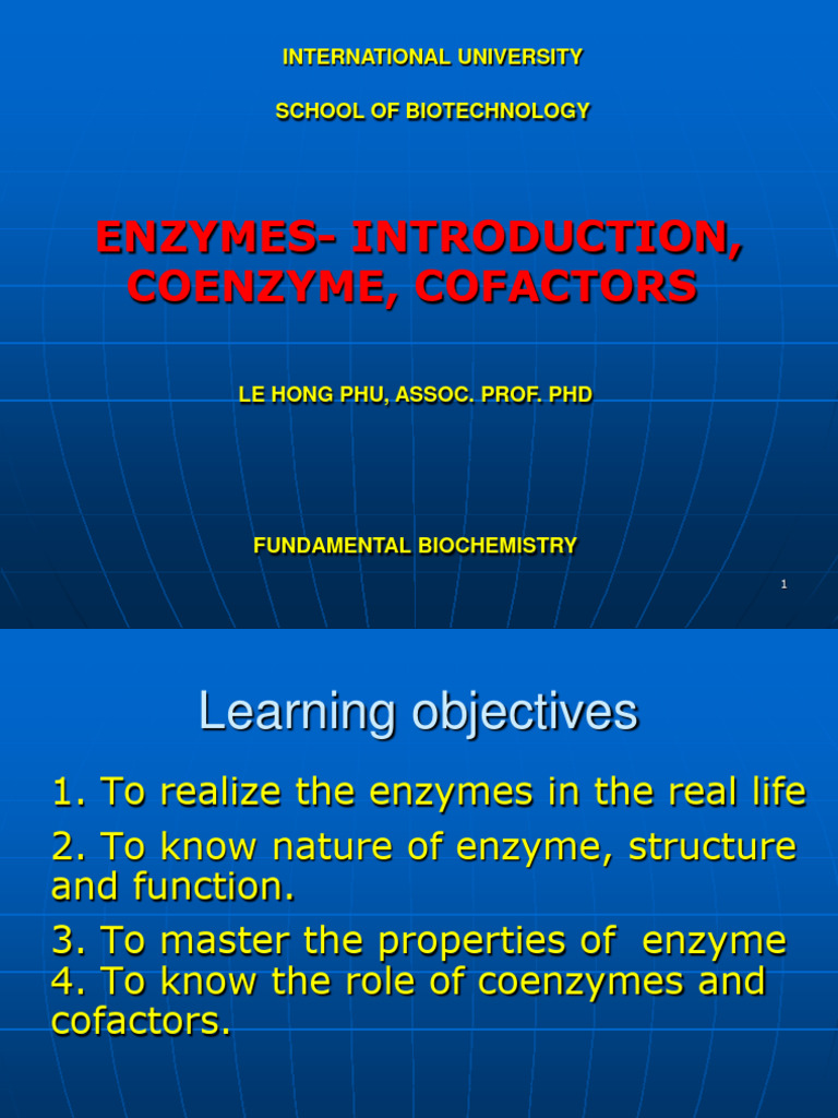 Lecture 1-Enzymes - Introduction, Coenzyme, Cofactors | PDF | Active ...