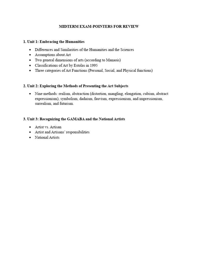 Midterm Exam Pointers | PDF Midterm Exam Pointers | PDF