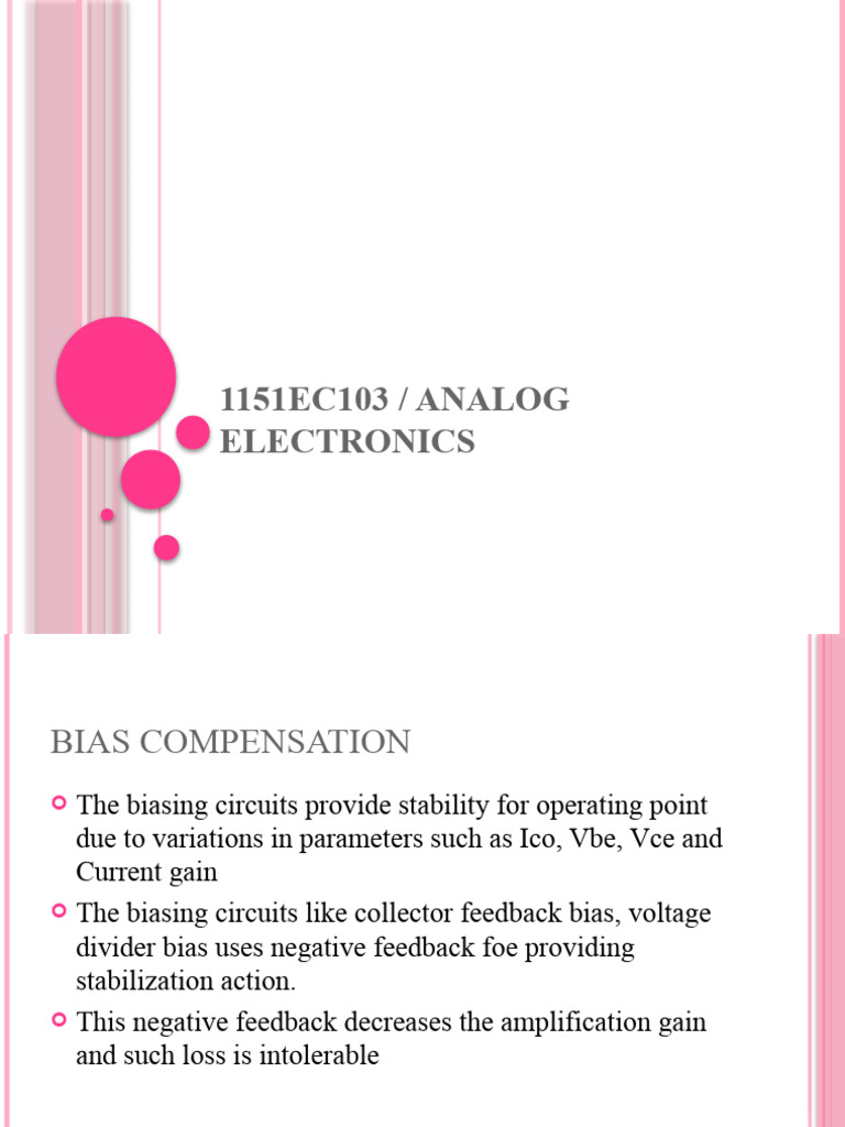 Bias Compensation in Analog Electronics | PDF