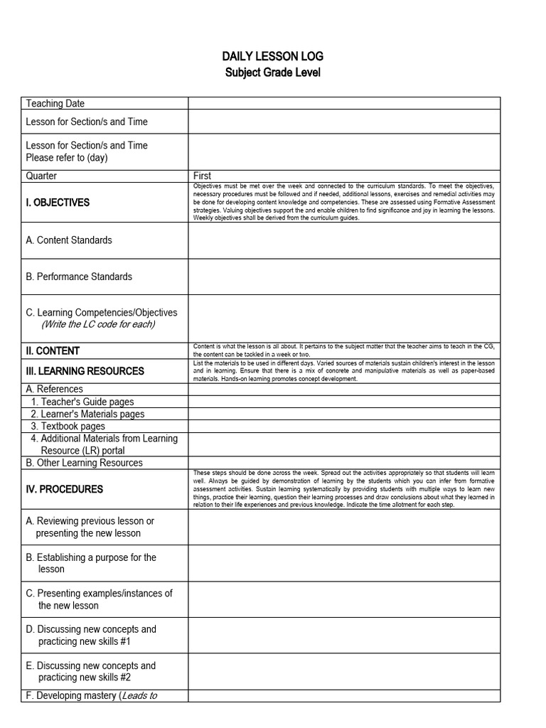 Daily Lesson Plan English | Download Free PDF | Learning | Teachers