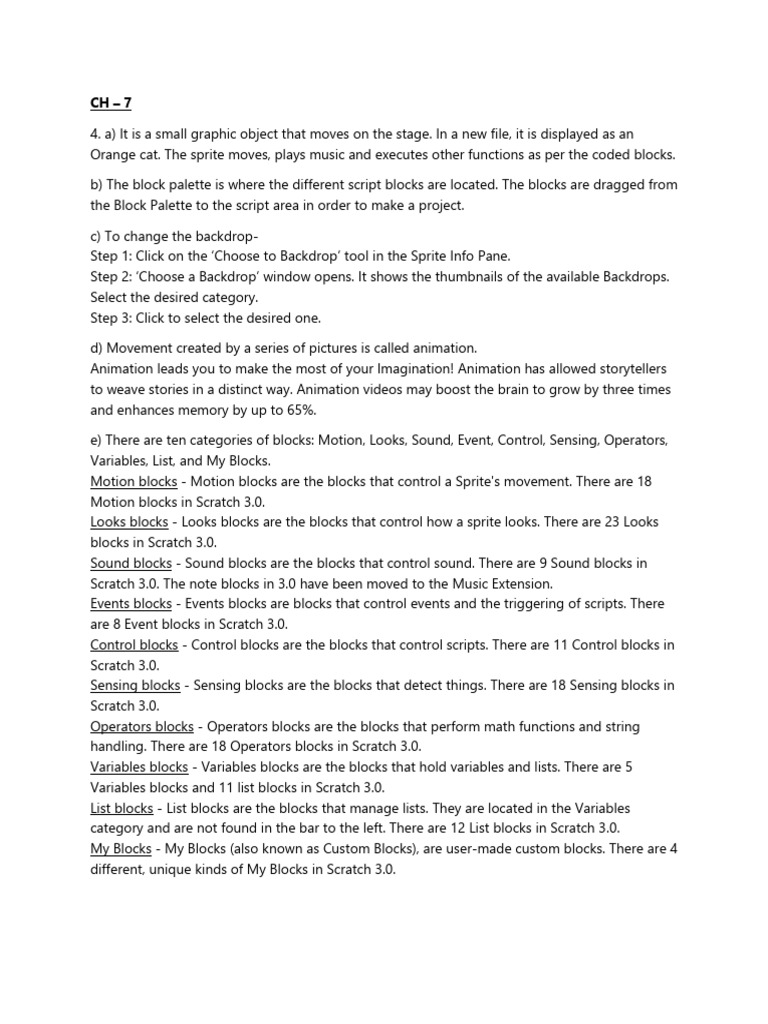 Class 7 Chap 7 and 8 | PDF | Scratch (Programming Language) | Computer Programming