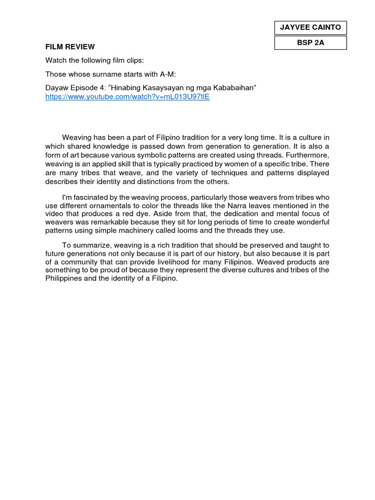 Weaving Traditions in Filipino Culture | PDF