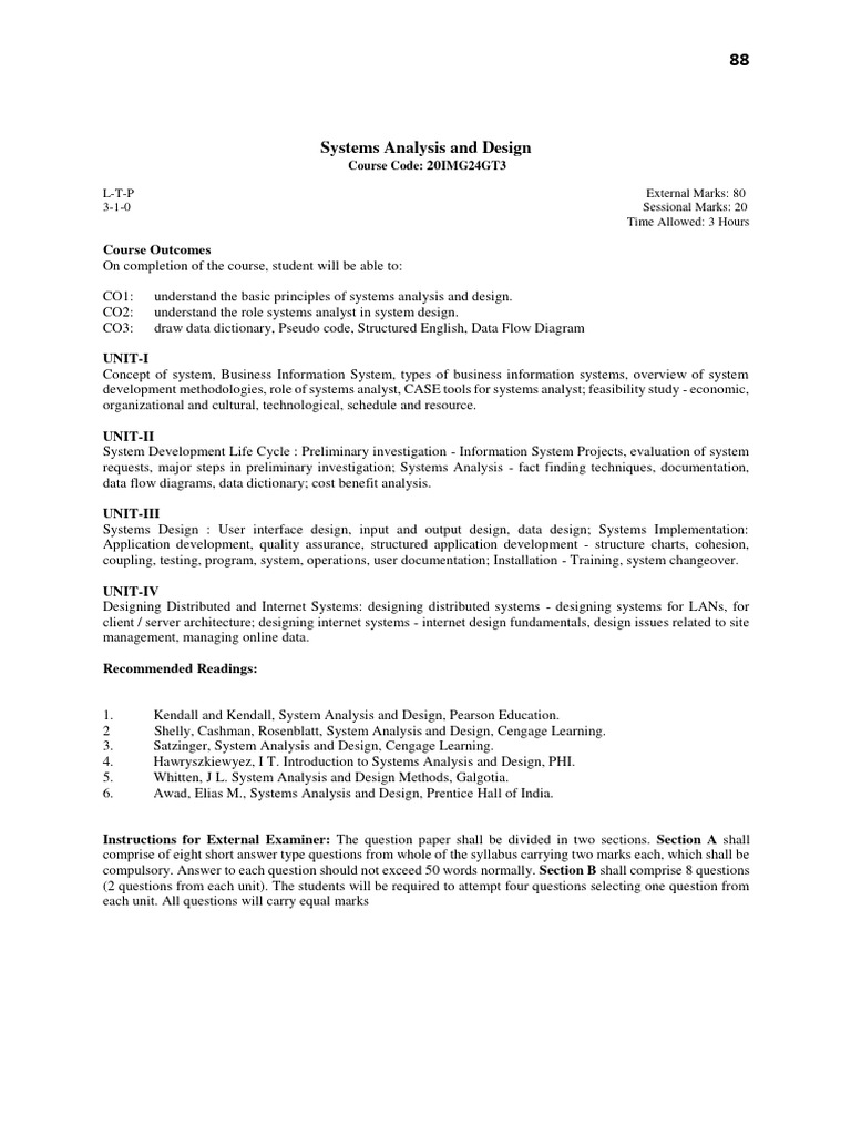 SSAD Syllabus | PDF | Computer Science | Computing