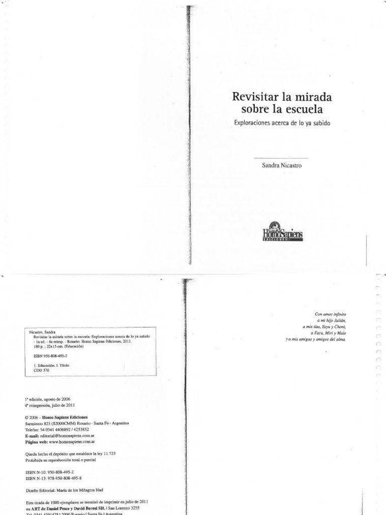 Revisitar La Mirada Sobre La Escuela Nicastro | PDF