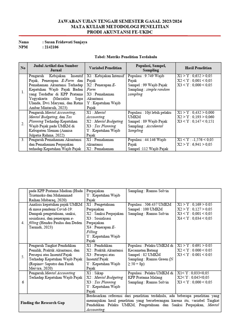 Contoh Research Gap Penelitian Akuntansi | PDF | Bisnis | Pengelolaan ...