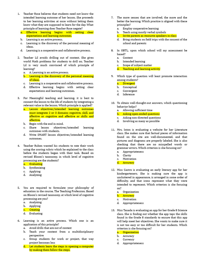Field Study Reviewer | Download Free PDF | Educational Assessment | Learning
