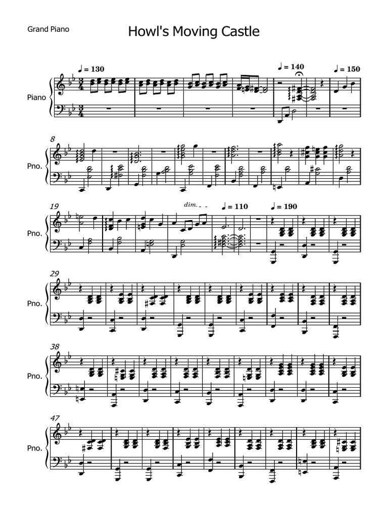 Howl S Moving Castle-Grand Piano | PDF