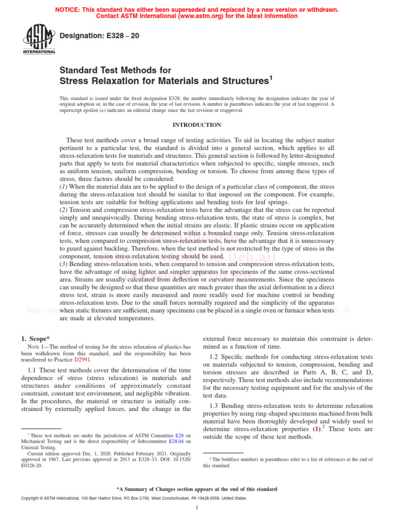 Astm E328 20 | PDF | Stress (Mechanics) | Elasticity (Physics)