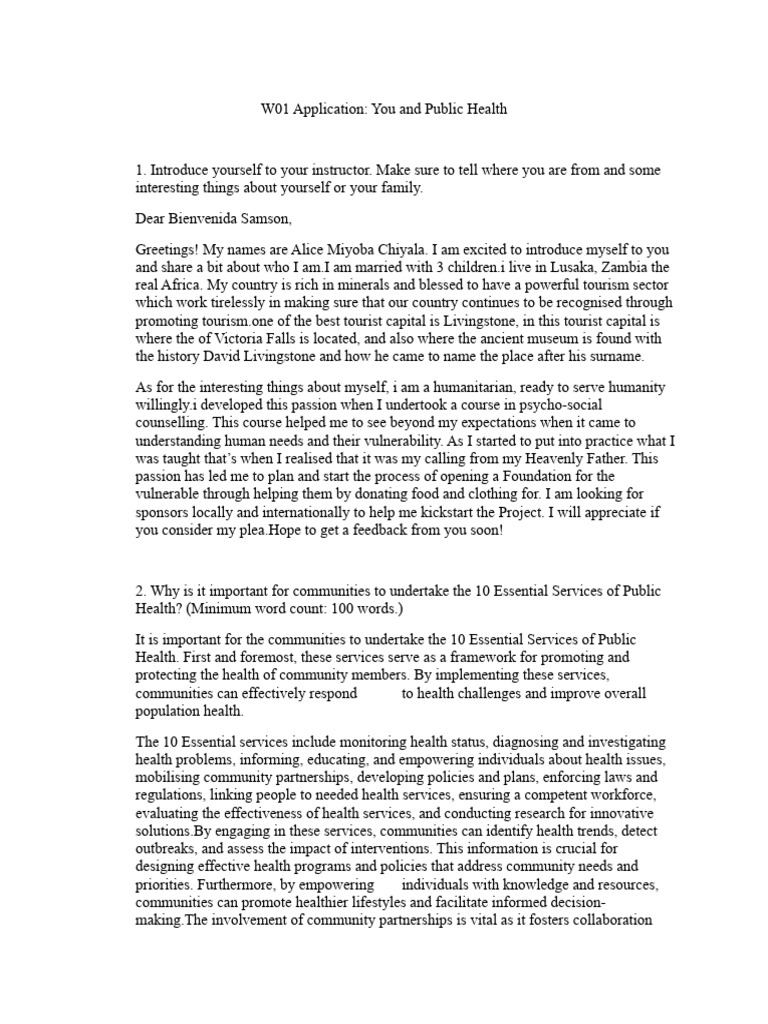 W01 Application Assignment Worksheet | PDF