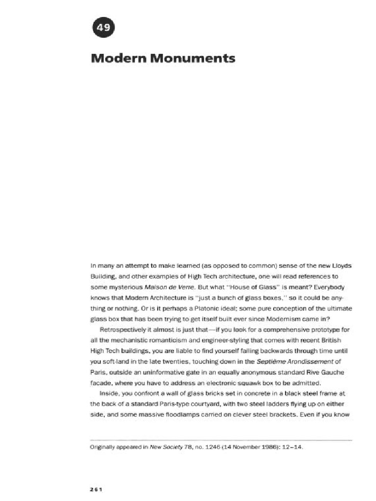 Banham R-Modern Monuments | PDF | Design | Architectural Design
